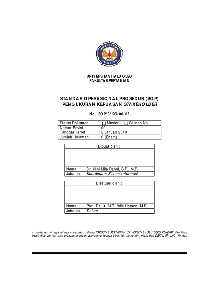 Sop Pengukuran Kepuasan Stakeholder | PDF