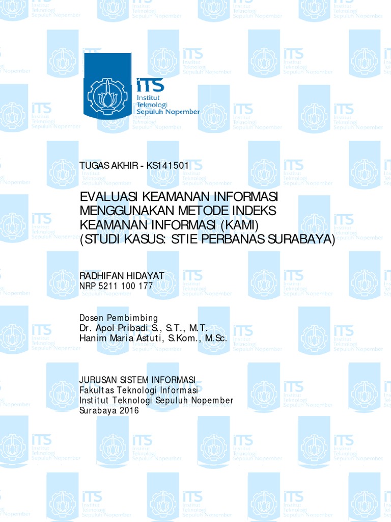 Evaluasi Keamanan Informasi Menggunakan Metode Indeks Keamanan Informasi (Kami) (Studi Kasus ...