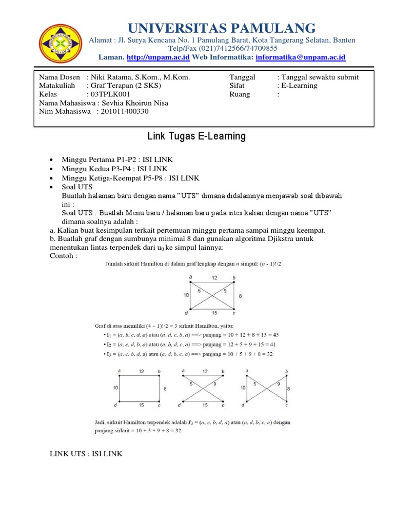 Sevhia Khoirun Nisa (201011400330) UTS GRAPH TERAPAN | PDF