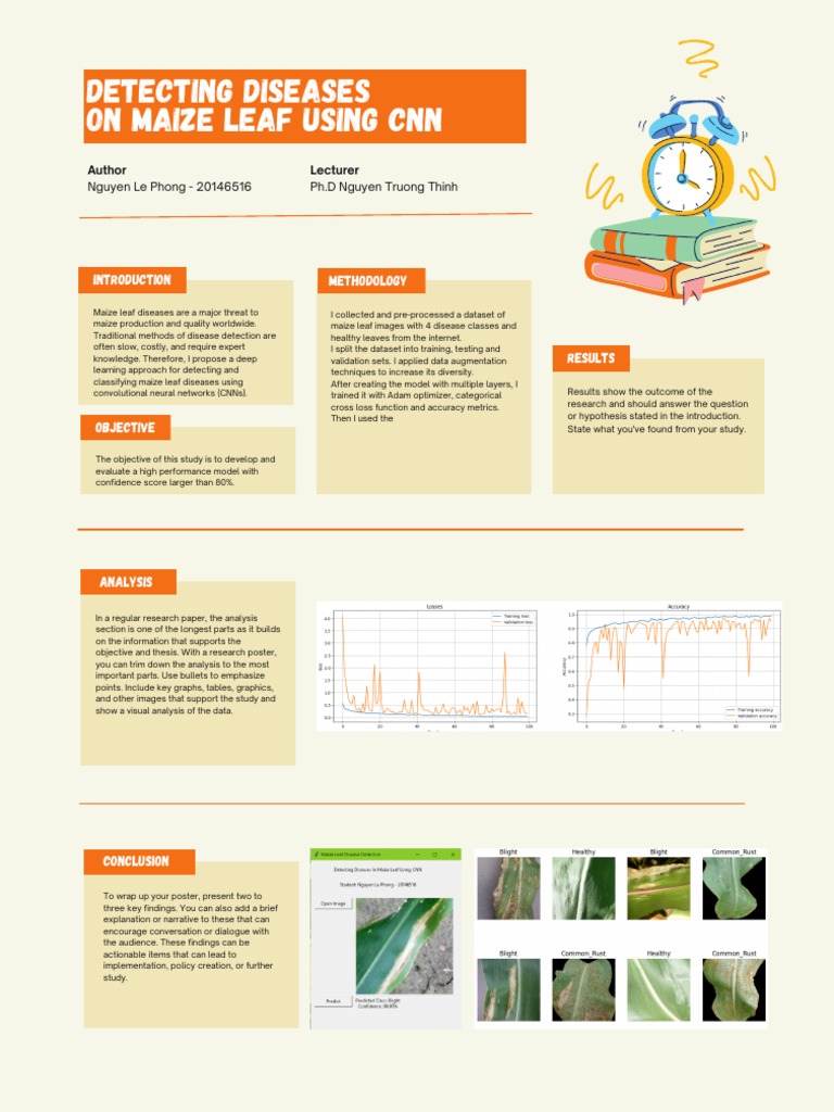 Orange and Cream Playful and Illustrative Portrait University Research Poster | PDF