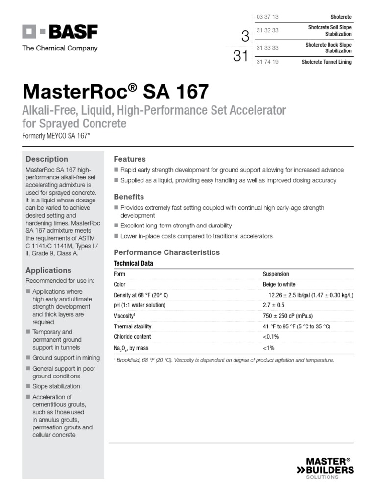 Masterroc Sa 167 Tds | PDF