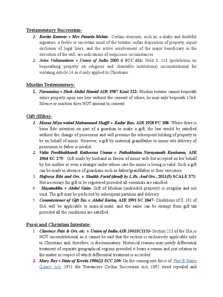 Family Law II Case Compendium | PDF