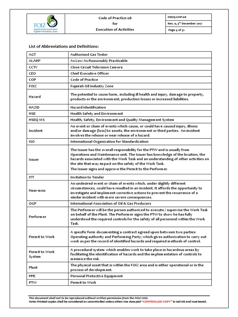 List of Difination | PDF | Hazards | Safety