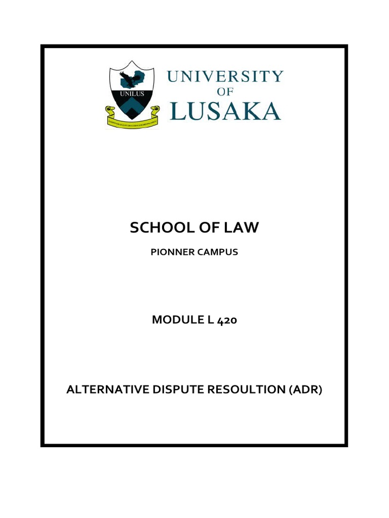 L 420 - Module-ADR | PDF | Alternative Dispute Resolution | Mediation