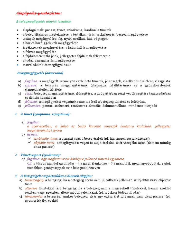 1 betegmegfigyelés ápolás | PDF