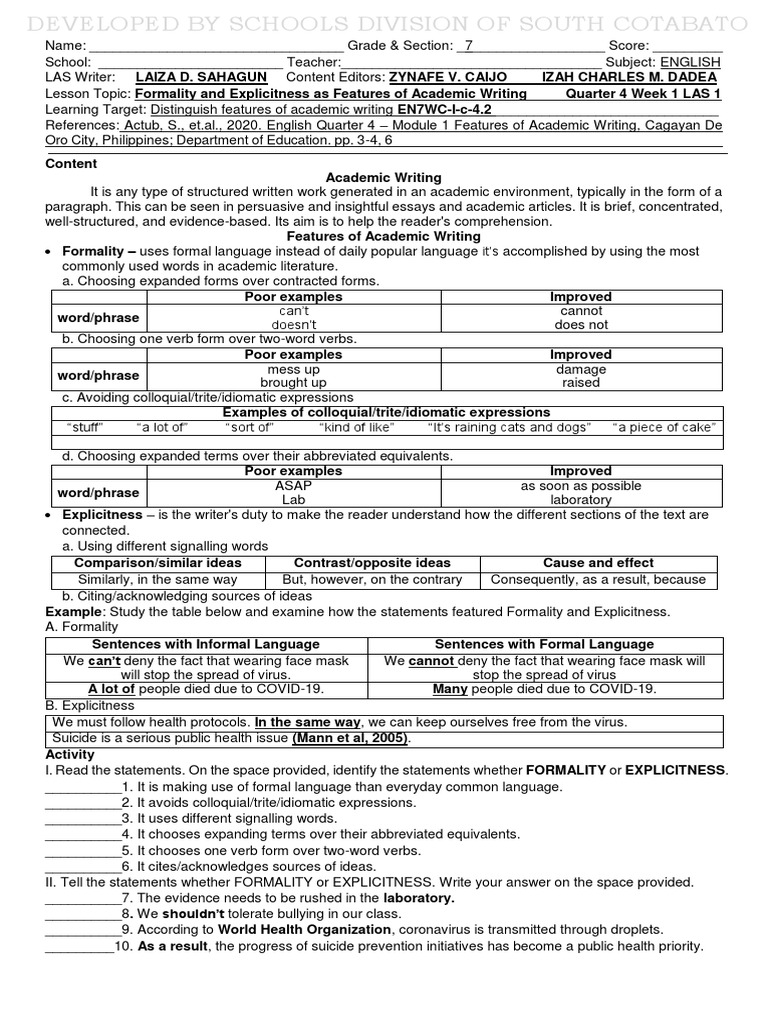 English 7 Q4 Week 1 8 | PDF | Communication | Verb