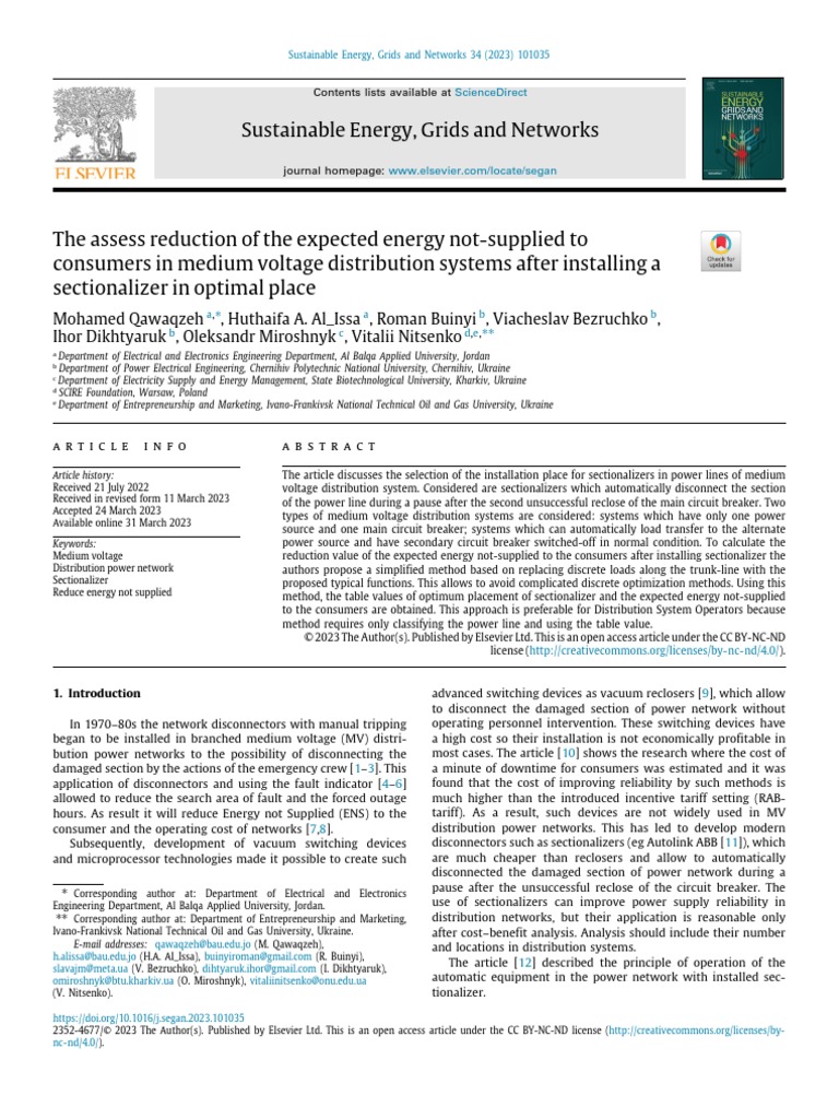 Sustainable Energy, Grids and Networks | PDF | Electric Power ...