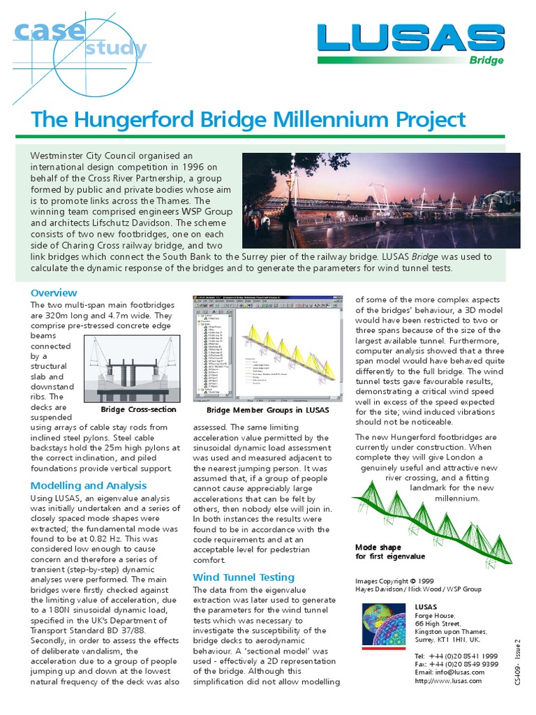 LUSAS CS409 Hungerford Bridge | PDF | Bridge | Civil Engineering