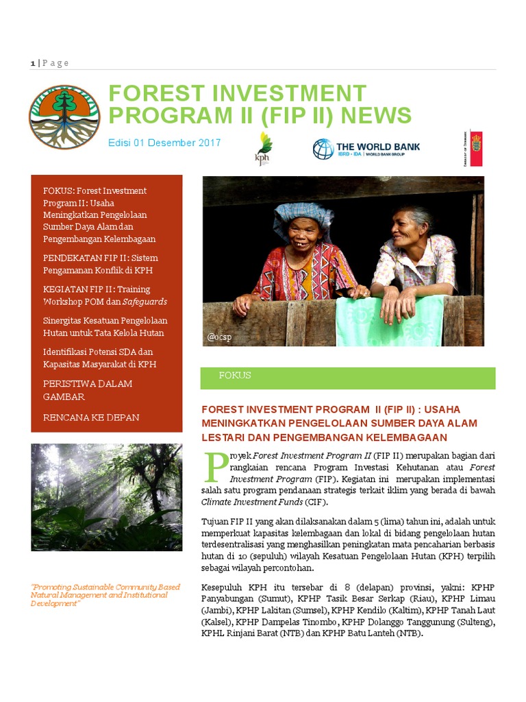 Forest Investment Program | PDF
