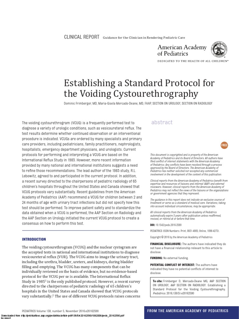 Protocolo de Como Hacer Un VCUG | PDF