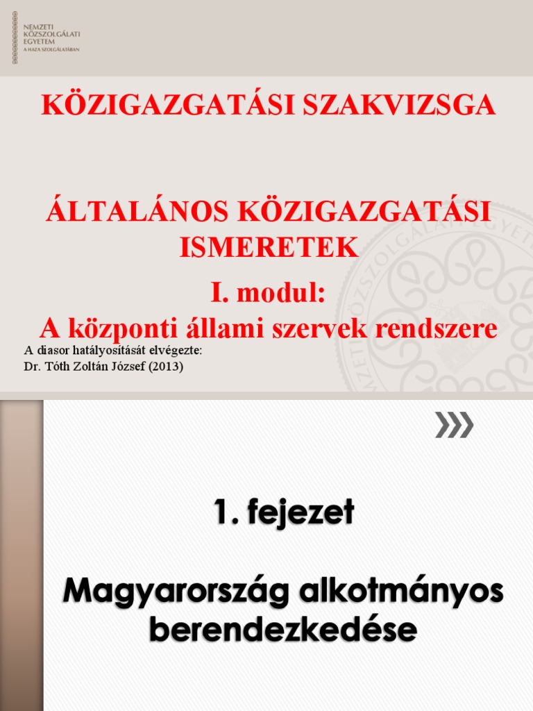 1 Modul Kozponti Allami Szervek Rendszere (2013) | PDF