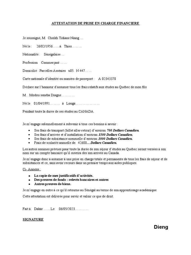 Lettre Prise en Charge (2) 1 With Signature 2 | PDF