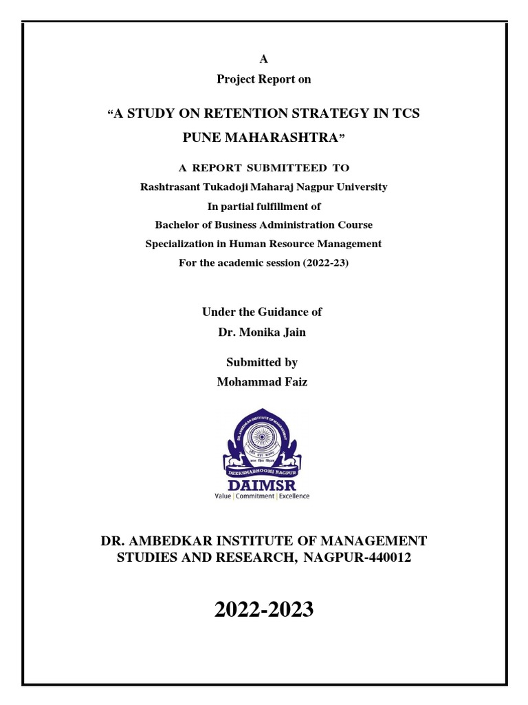 TCS Retention Strategy Analysis Report | PDF | Human Resource ...