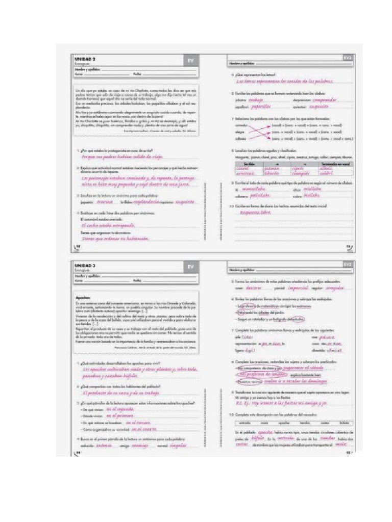 Lengua Correción Ud2 y 3 | PDF