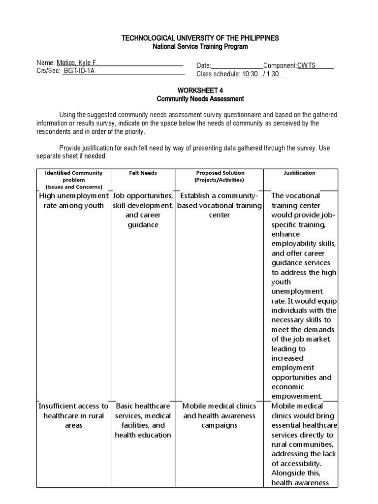 NSTP 2 Worksheet 4 - Matias | PDF