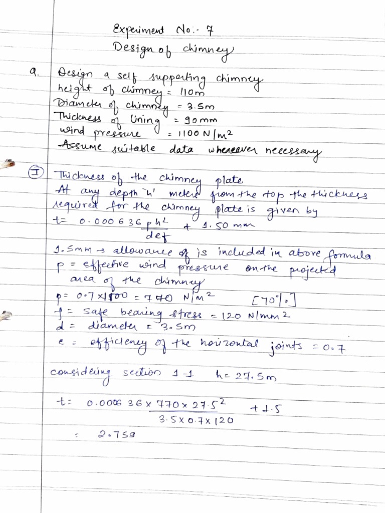 Chimney Design Load Calculations | PDF | Teaching Methods & Materials ...