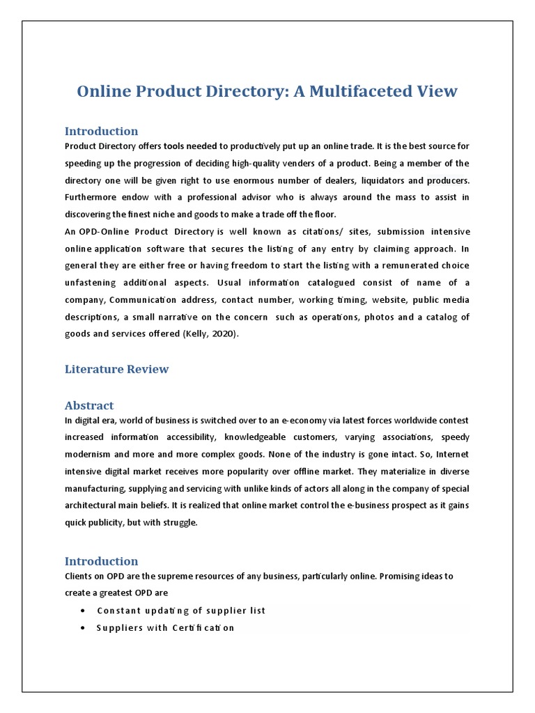 Online Product Directory Benefits and Insights | PDF | World Wide Web ...