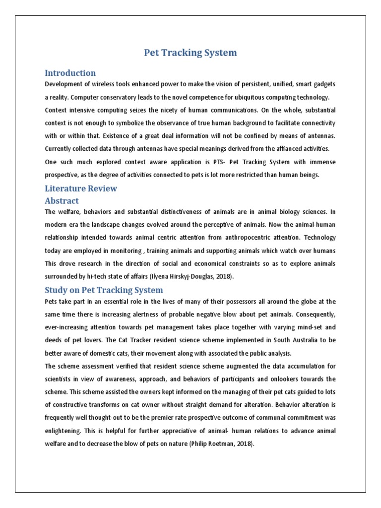 Pet Tracking System | PDF | Data | Pet
