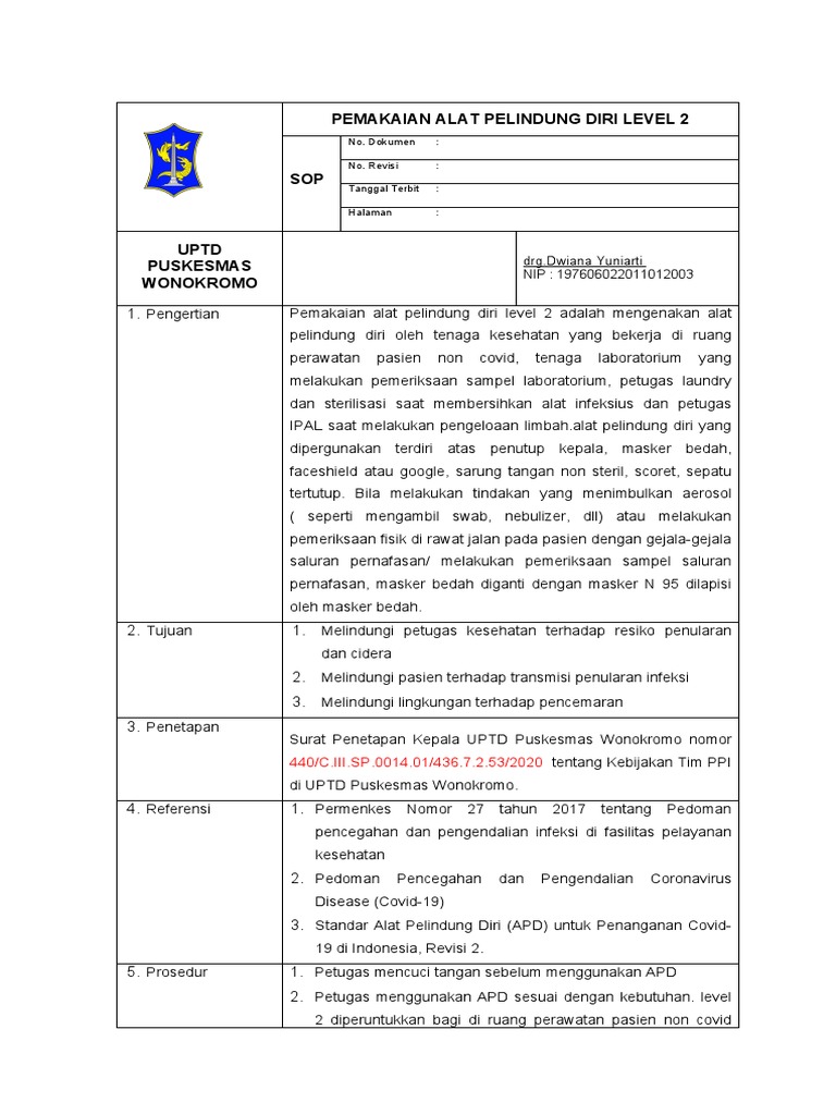 Sop Apd Level 2 | PDF