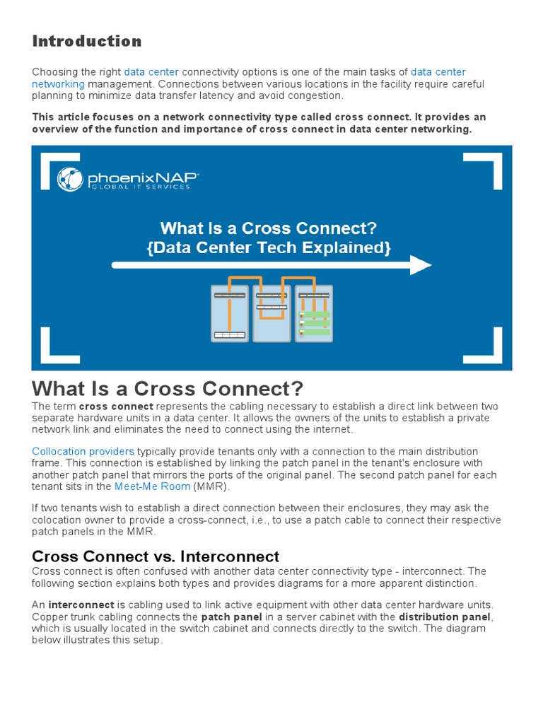 What Is A Cross Connect - (Data Center Tech Explained) - phoenixNAP KB | PDF | Computer Network ...