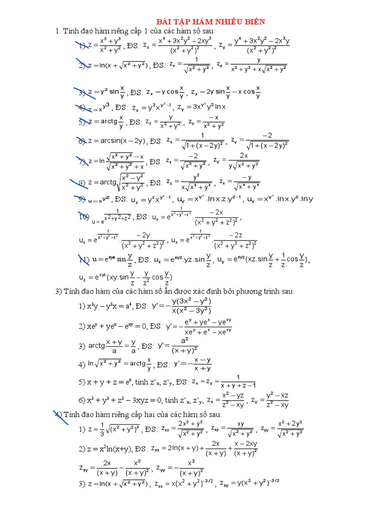 BT làm thêm hàm nhiều biến | PDF