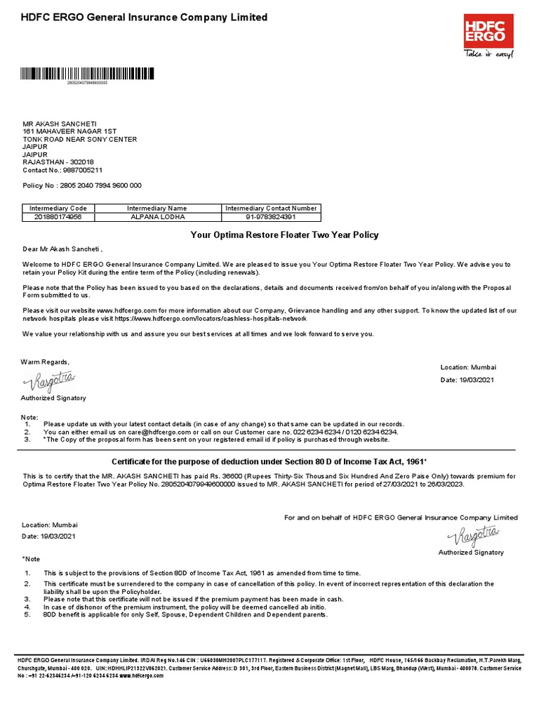 HDFC Health Insurance | PDF