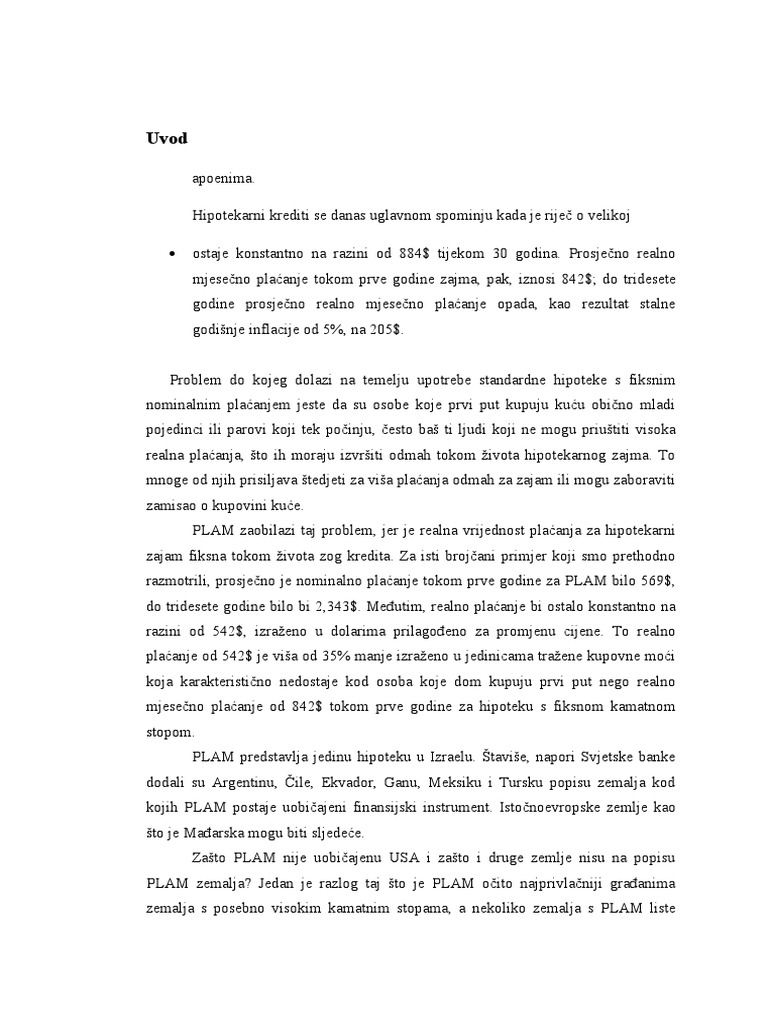 Proizvod Hipotekarnih Kredita | PDF