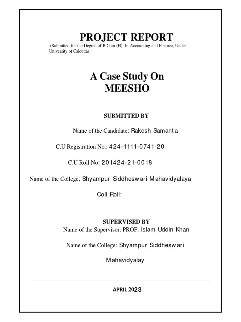 Project On Meesho (BES) | PDF | E Commerce | Business