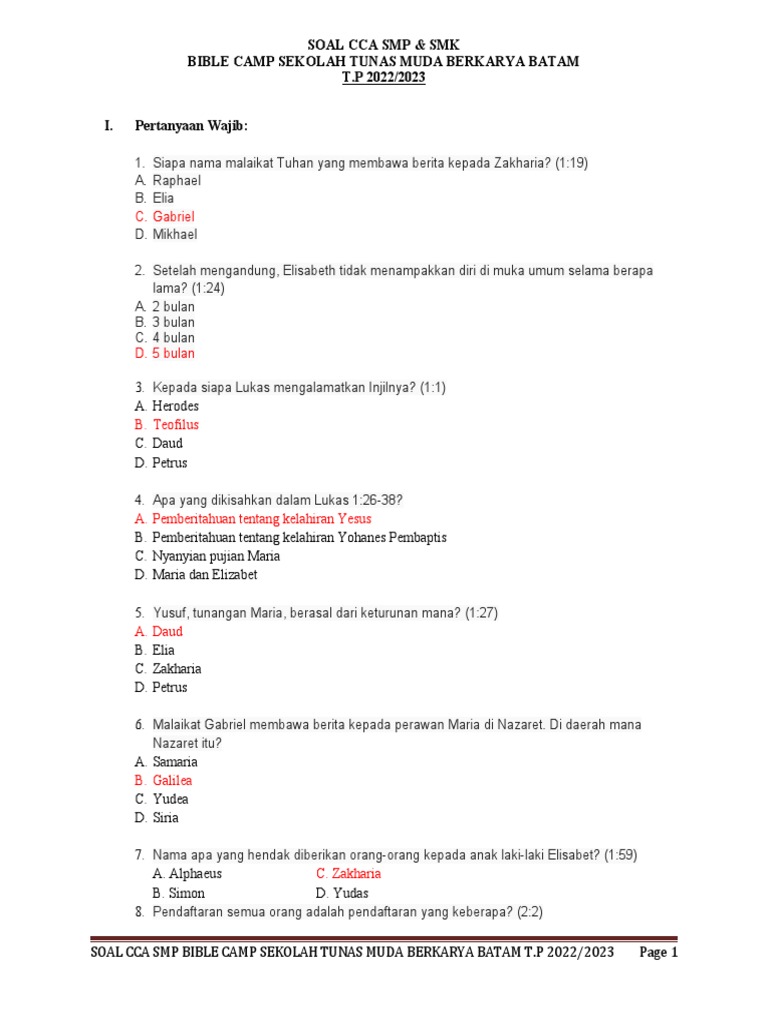 Soal Cca SMP & SMK | PDF
