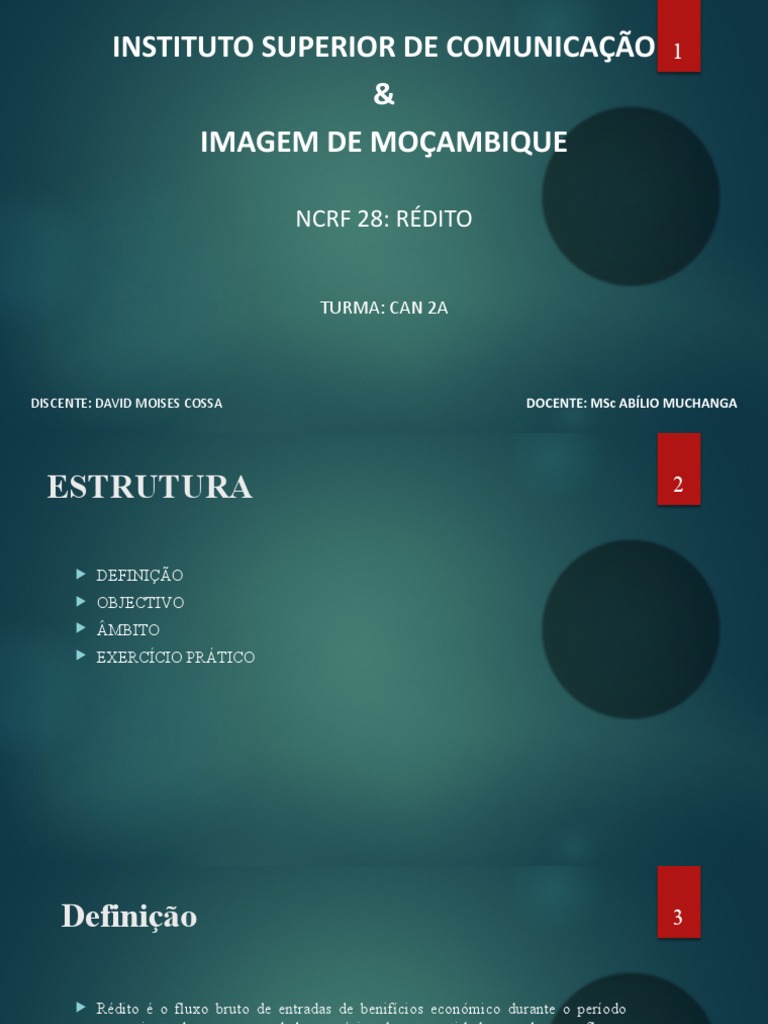 NCRF 28-Redito-David Cossa | PDF | Business | Economias