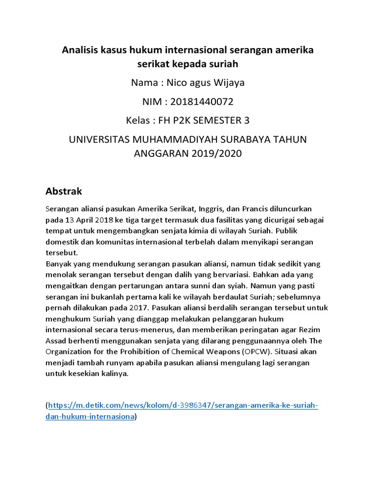 Analisis Kasus Hukum Internasional Seran | PDF