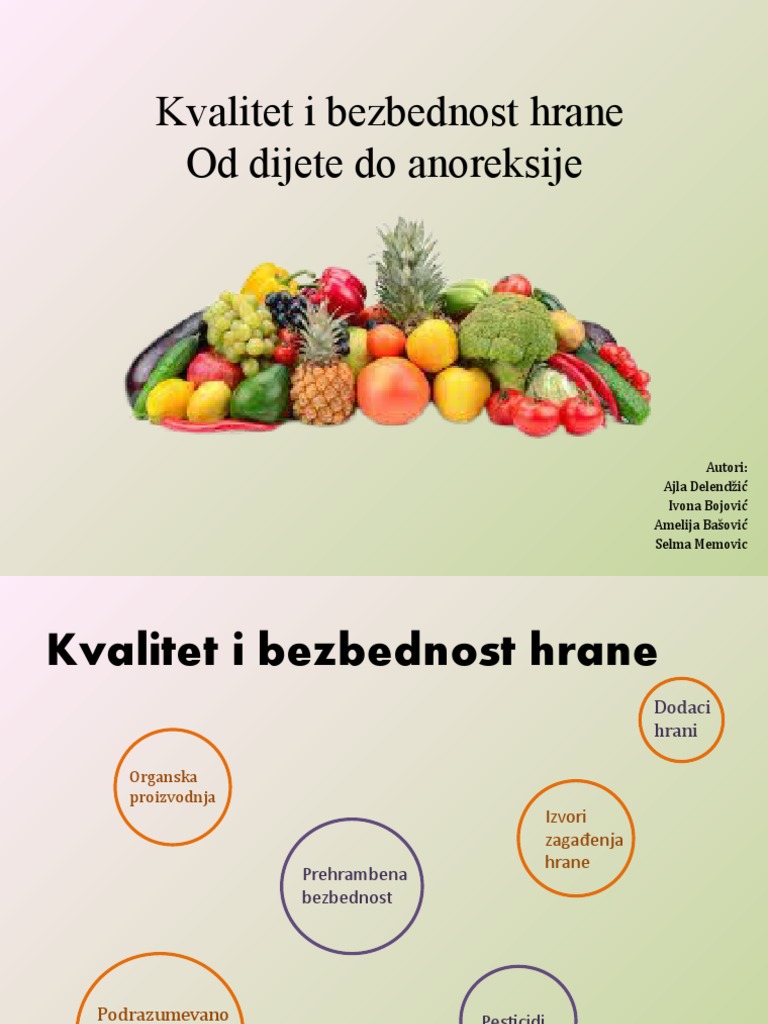 Kvalitet I Bezbednost Hrane.. | PDF