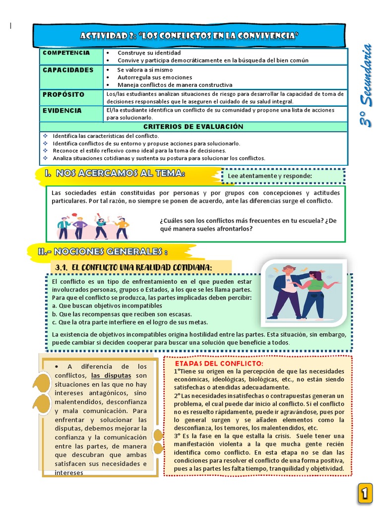 3° DPCC - Actv.02-Unid.2 2023 | PDF | Conflicto (proceso) | Mediación