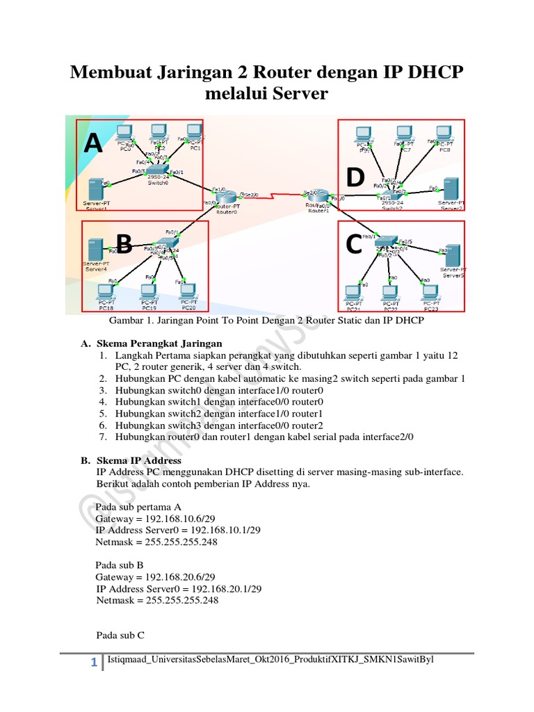 Membuat Jaringan 2 Router Dengan IP DHCP | PDF