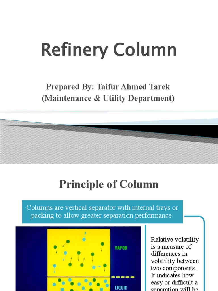 Column Presentation | PDF | Distillation | Chemistry