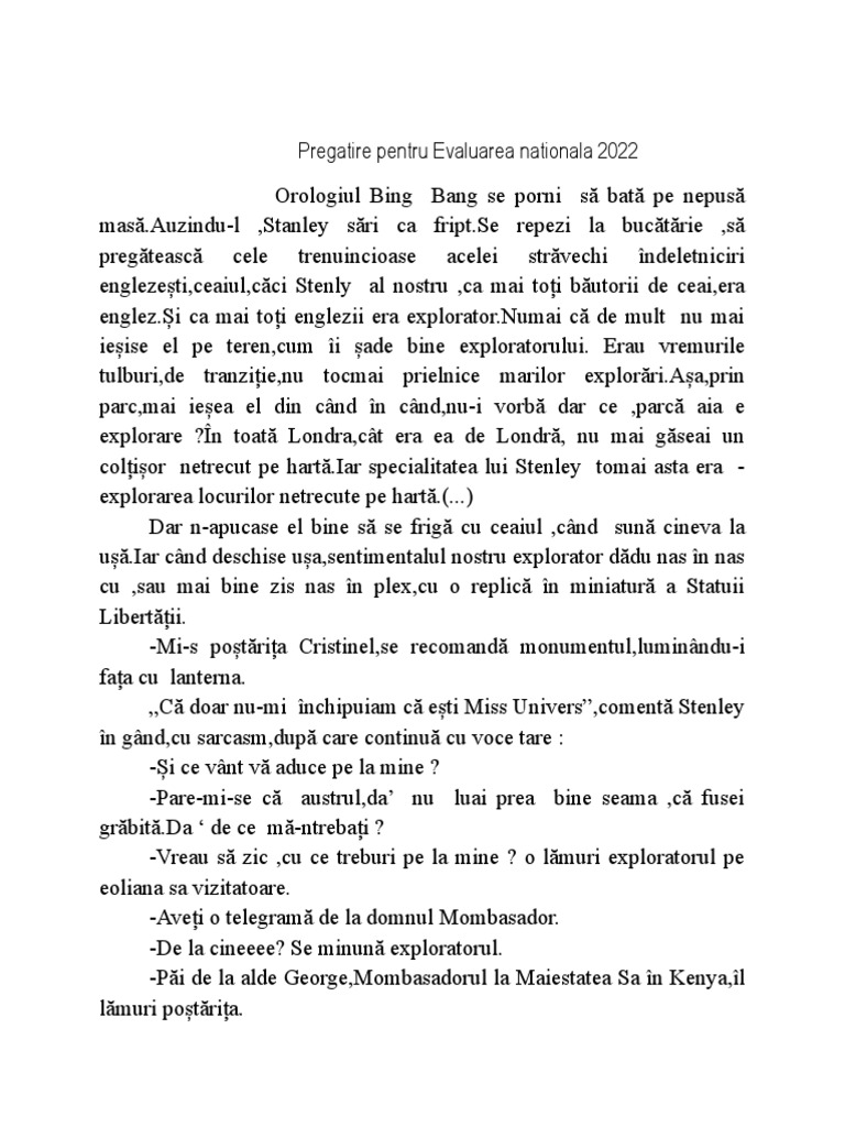 Tema Evaluare Nationala 1 Text | PDF