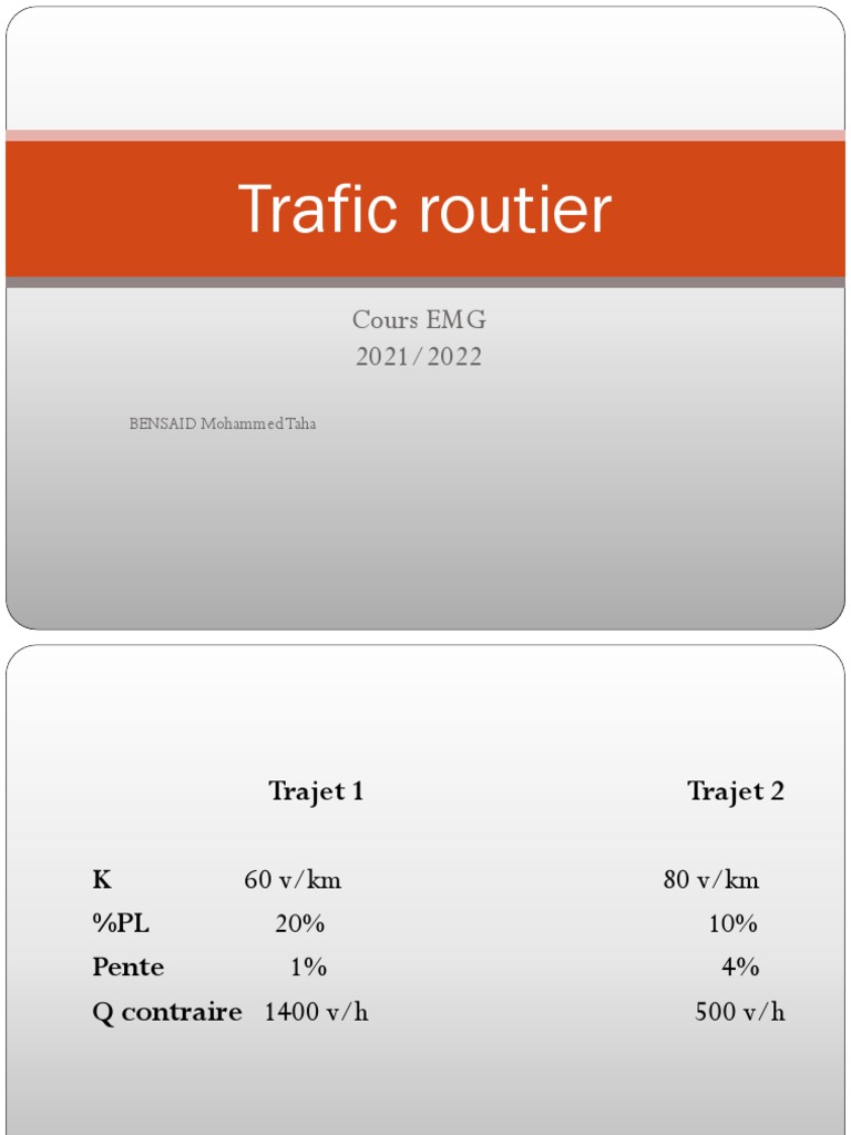 Cours Trafic Routier - Partie 2 | PDF