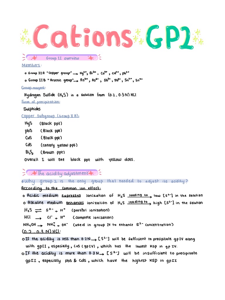 Analytical Chemistry Cations Group 2 | PDF