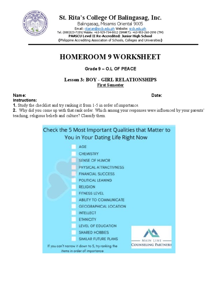 Homeroom Activity | PDF | Incest | Human Sexuality
