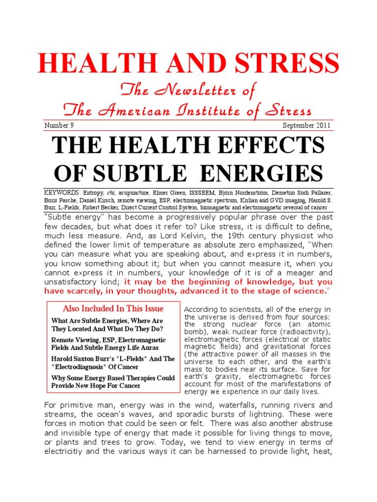 Health Effects of Subtle Energies | PDF | Qi | Heat