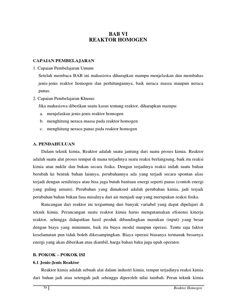 Bab 6 Reaktor | PDF