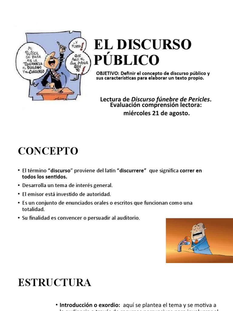 DISCURSO PUBLICO 4to Medio | PDF | Comunicación | Comprensión lectora