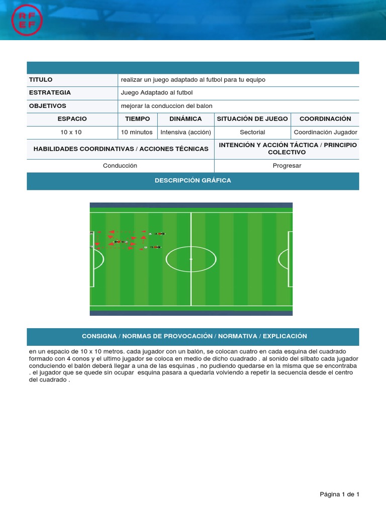 Realizar Un Juego Adaptado Al Futbol para Tu Equipo | PDF