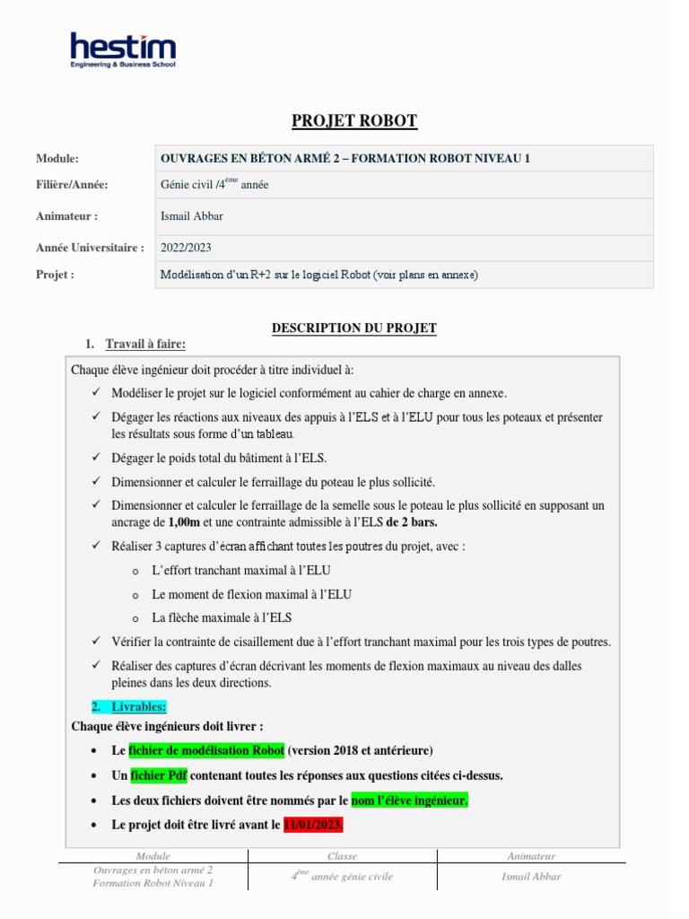 Projet Robot - OBA2 - 4GC-TAR | PDF