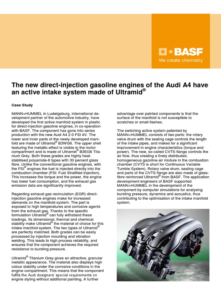 Active+Intake+Manifold+Audi+A4+from+Ultramid Sup ® Sup +B | PDF ...