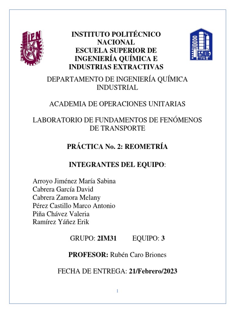 Reometría | PDF | Viscosidad | Reología