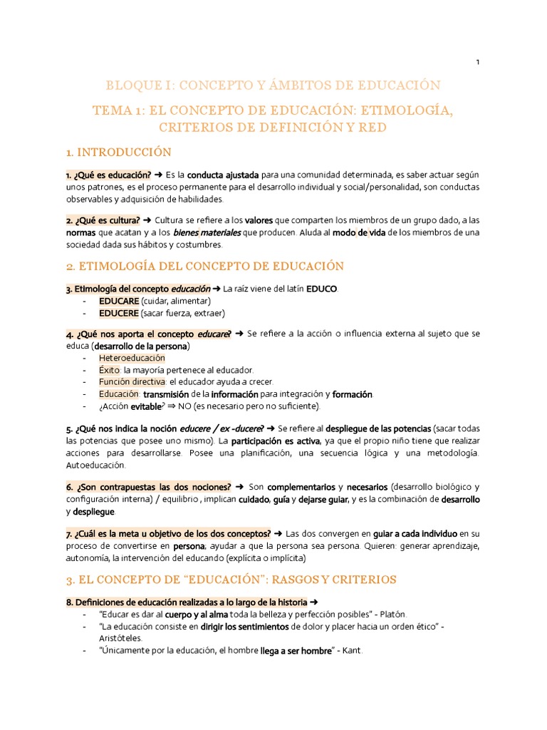 Concepto y Fundamentos de Educación | PDF