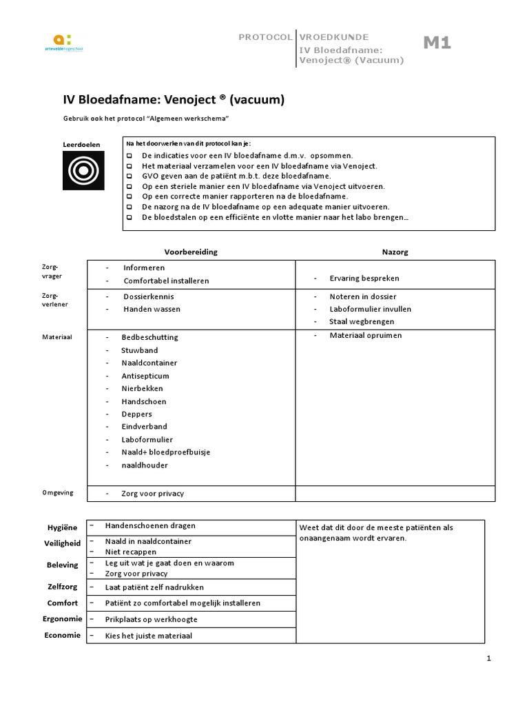 Bloedafname Venoject (Vacuum) | PDF