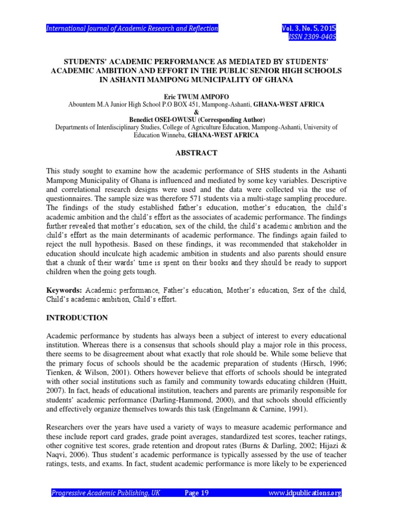 International Journal of Academic Research and Reflection ISSN 2309 ...
