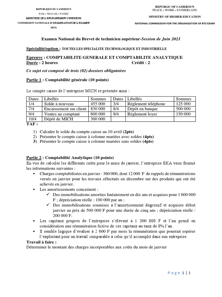 Sujet 02-Compta | PDF